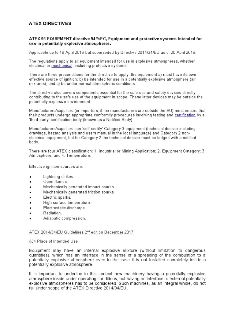 ATEX Notes | PDF | Prevention | Safety