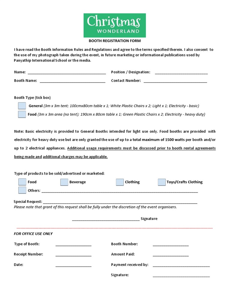Vendor Booth Registration Form | PDF | Justice | Crime & Violence