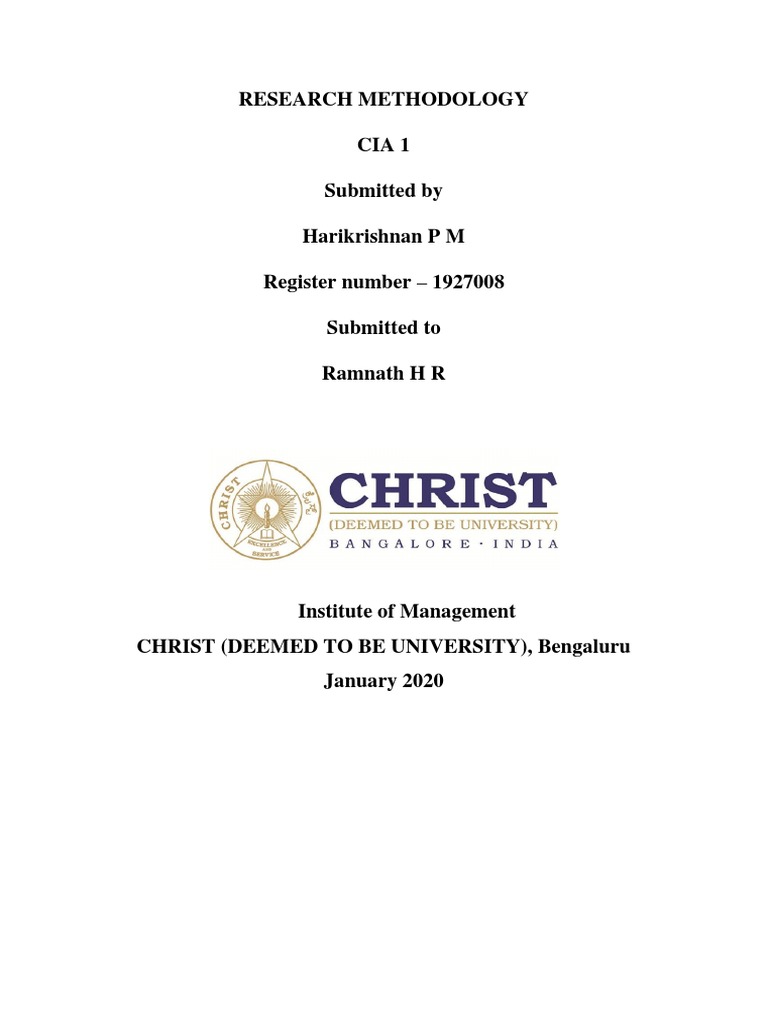 RM Cia 1 | PDF | Survey Methodology | Sampling (Statistics)