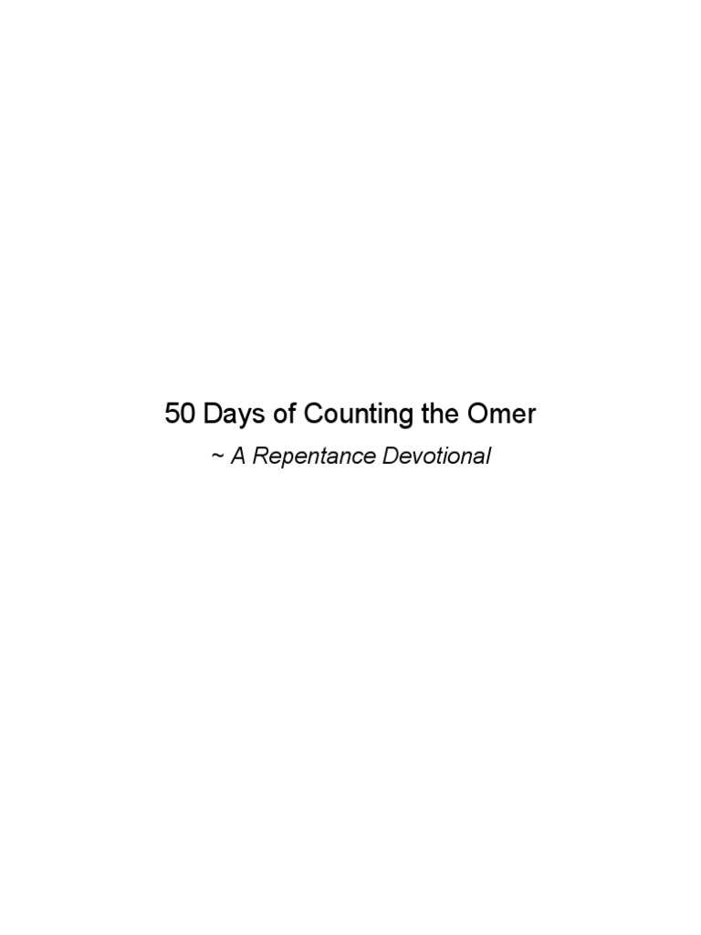 50 Days of Counting The Omer A Repentance Devotional | PDF | Joshua ...