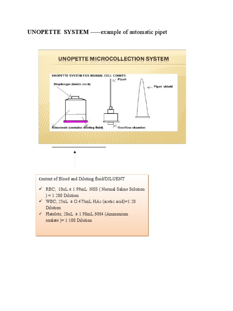 Unopette System | PDF