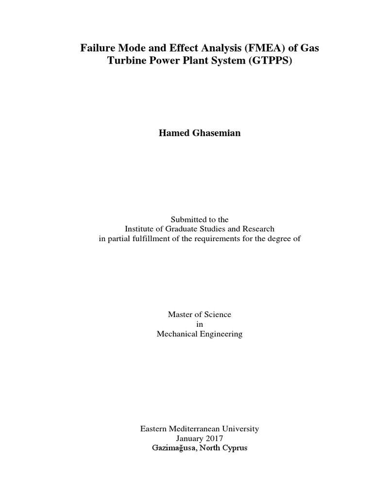 FMEA Analysis of Gas Turbine Systems | PDF | Gas Turbine | Fuzzy Logic