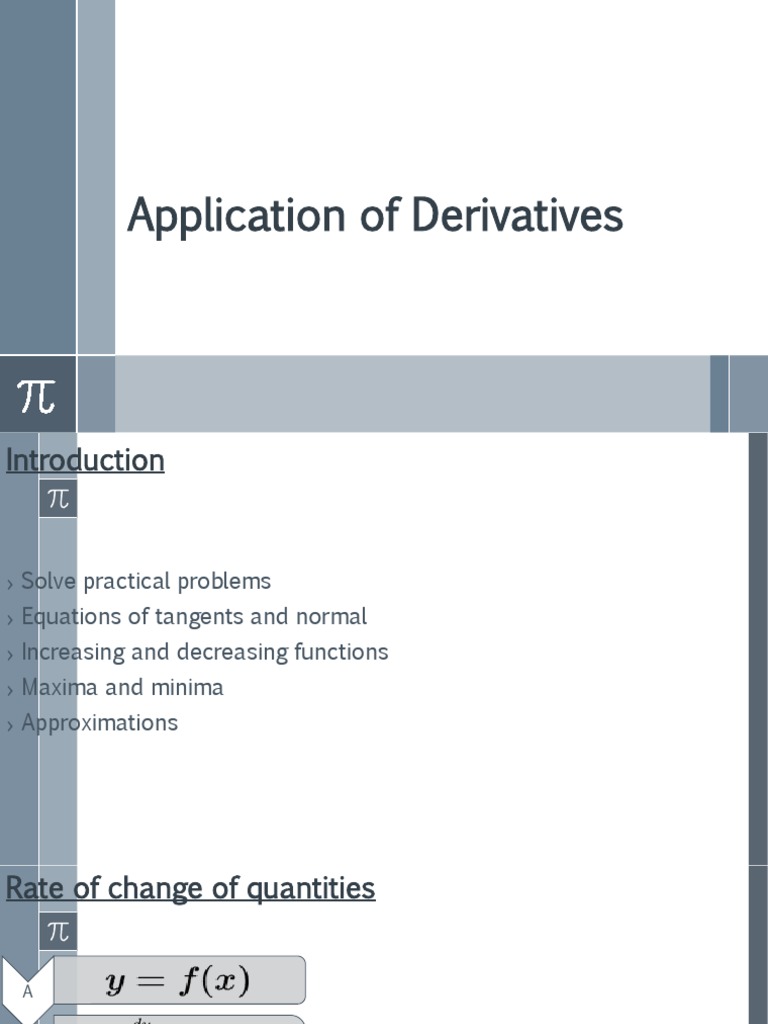Application of Derivatives | PDF | Science & Mathematics