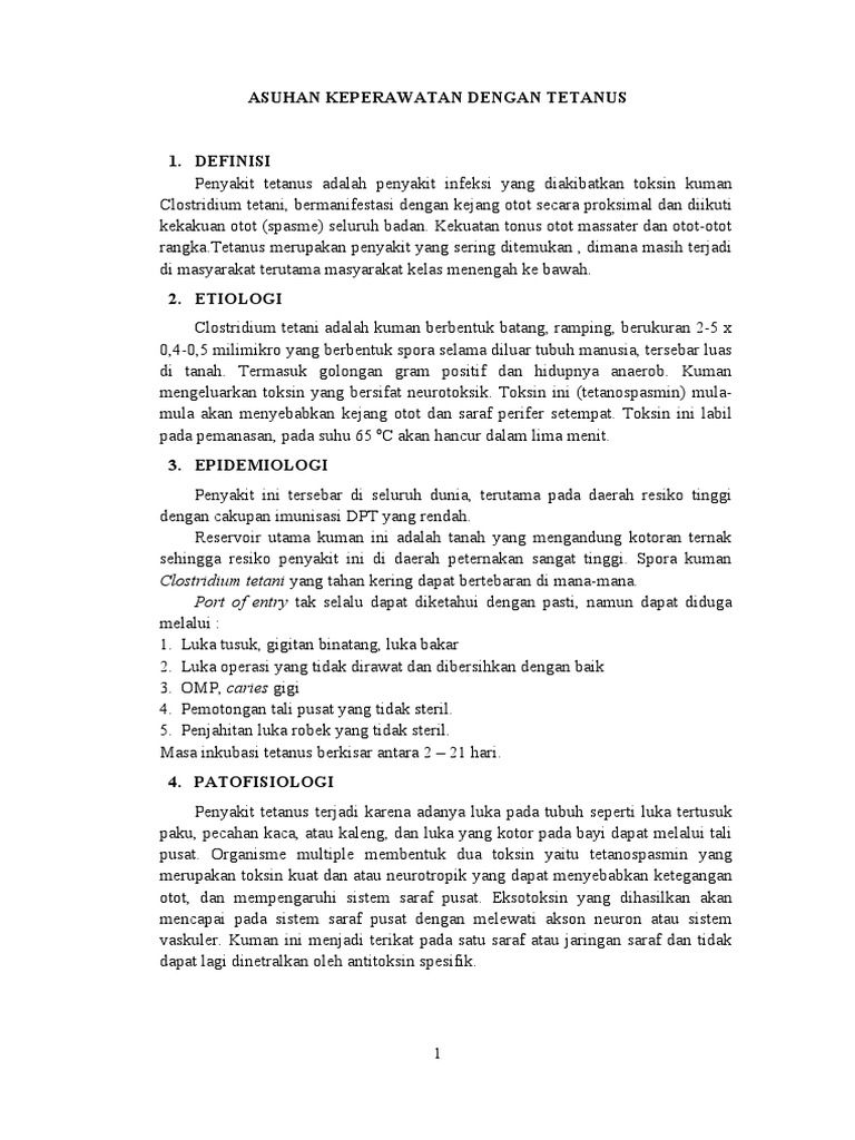 Askep GADAR Tetanus | PDF