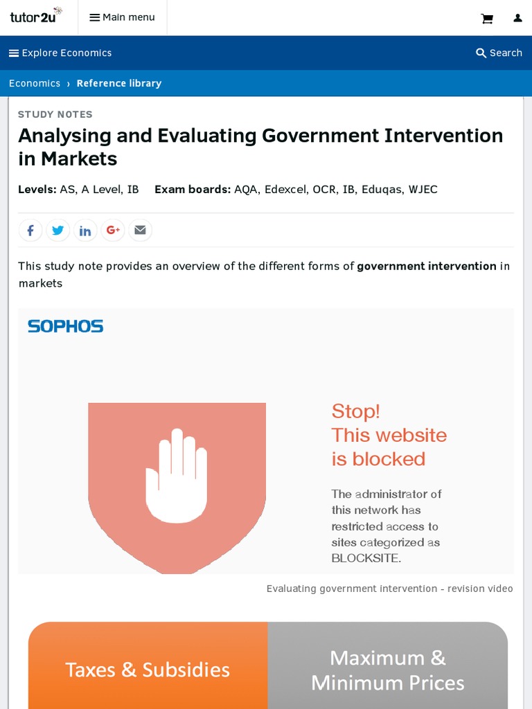 Analysing and Evaluating Government Intervention - Economics - Tutor2u ...