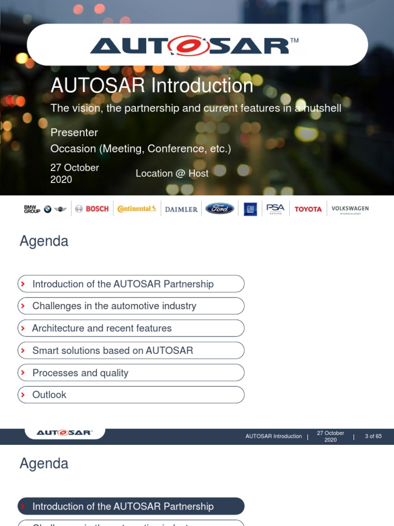 AUTOSAR Introduction: The Vision, The Partnership and Current Features ...