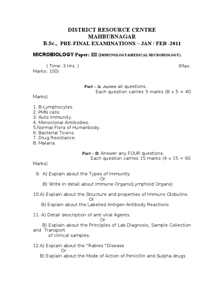Microbiology Paper 3 | PDF