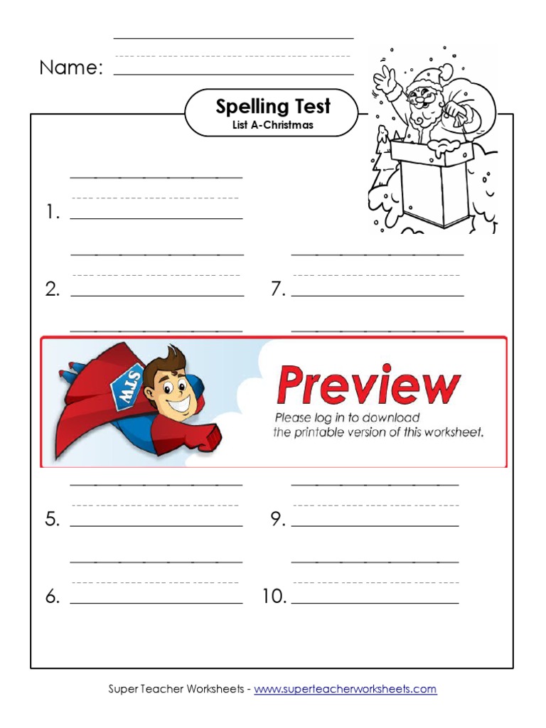 Christmas Spelling Test List PDF | PDF