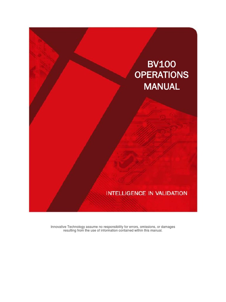 BV100 Operations Manual | PDF | Usb | Digital Electronics