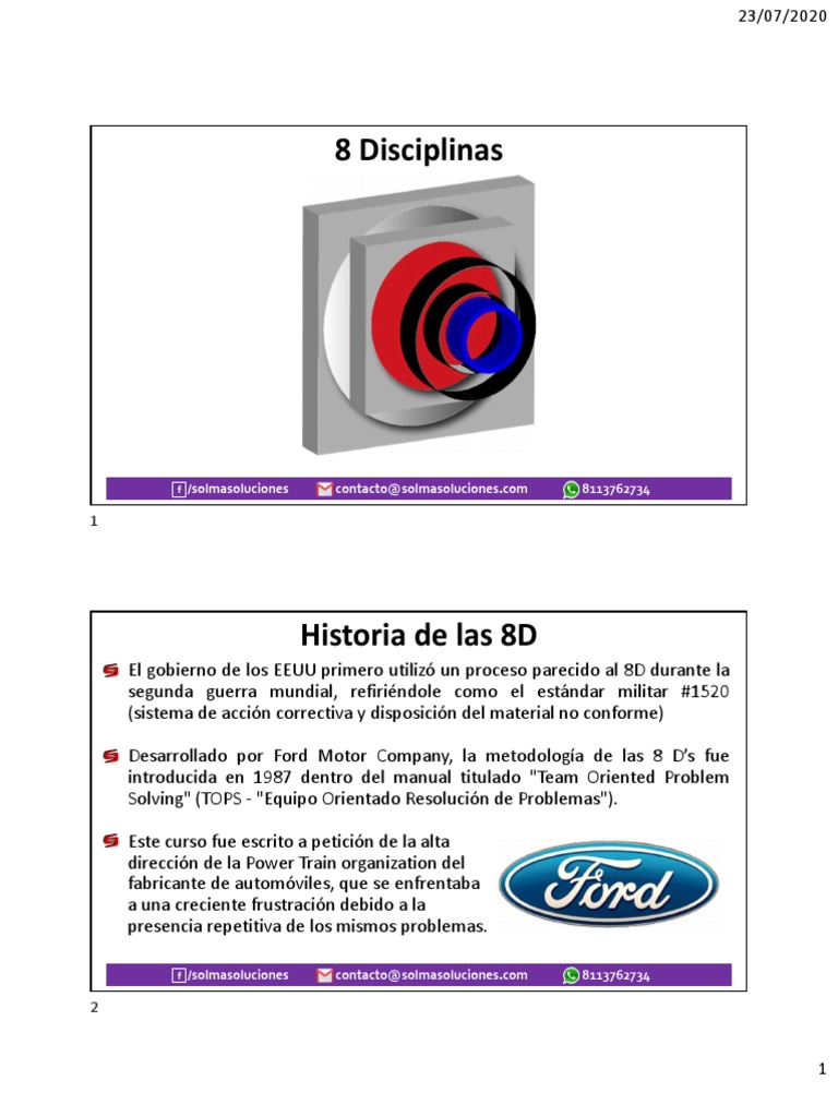 Masterclass 8 Disciplinas para Solucion de Problemas | PDF