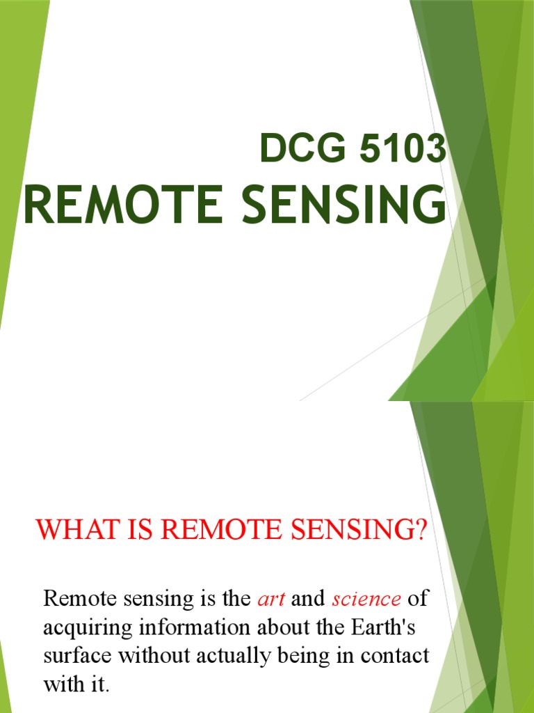 Topic 1 Intro Remote Sensing | PDF