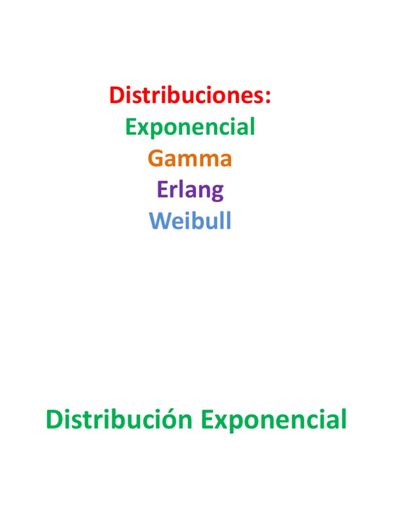 Distribuciones - Exponencial, Gamma y Erlang - V3 PDF | PDF ...