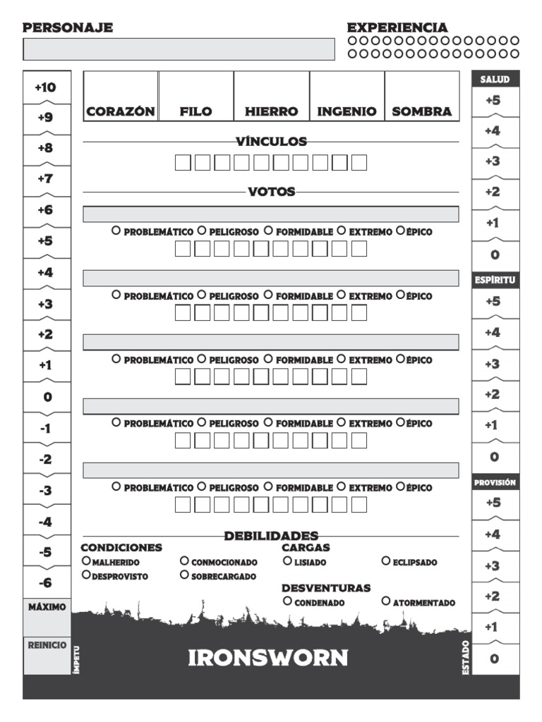 Ironsworn - Hoja de Personaje | PDF