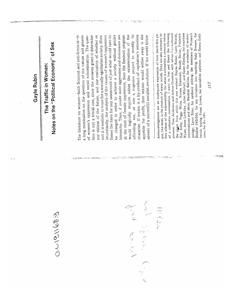 The Traffic in Women - Gayle Rubin | PDF