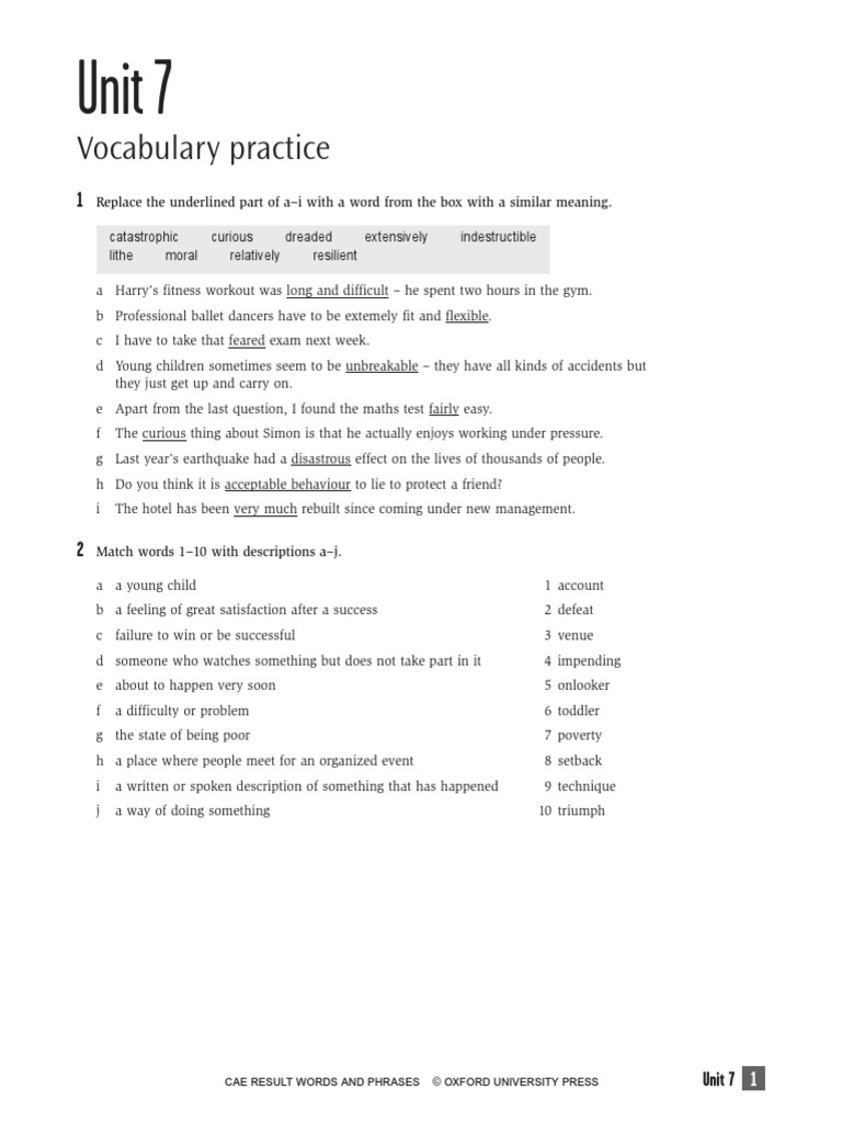 Practice Exercises CAE | PDF