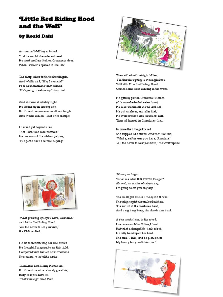 Little Red Riding Hood and The Wolf': by Roald Dahl | PDF | Clothing