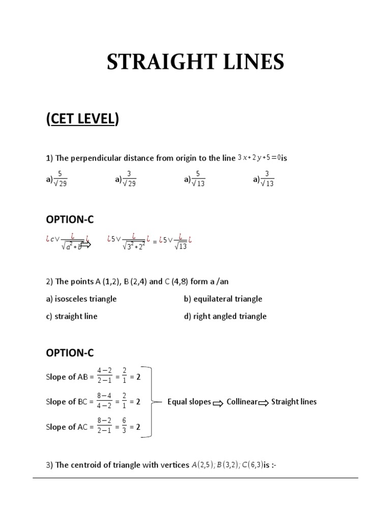 STRAIGHT LINES (Cet) | PDF | Triangle | Line (Geometry)