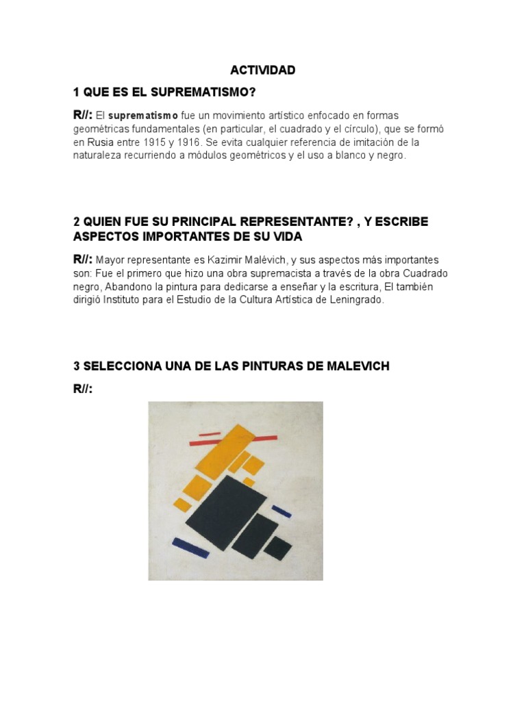 Qué es el suprematismo artístico | PDF