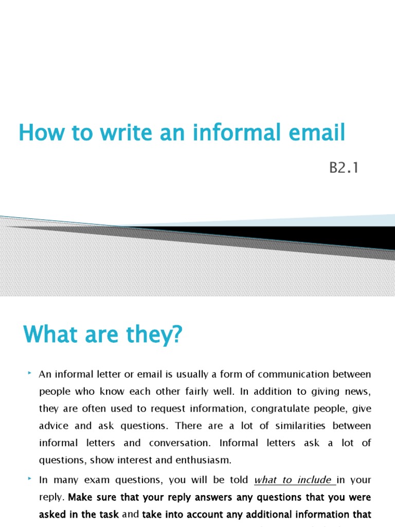 How To Write An Informal Email - HWK 5 11 2020 | PDF | Languages