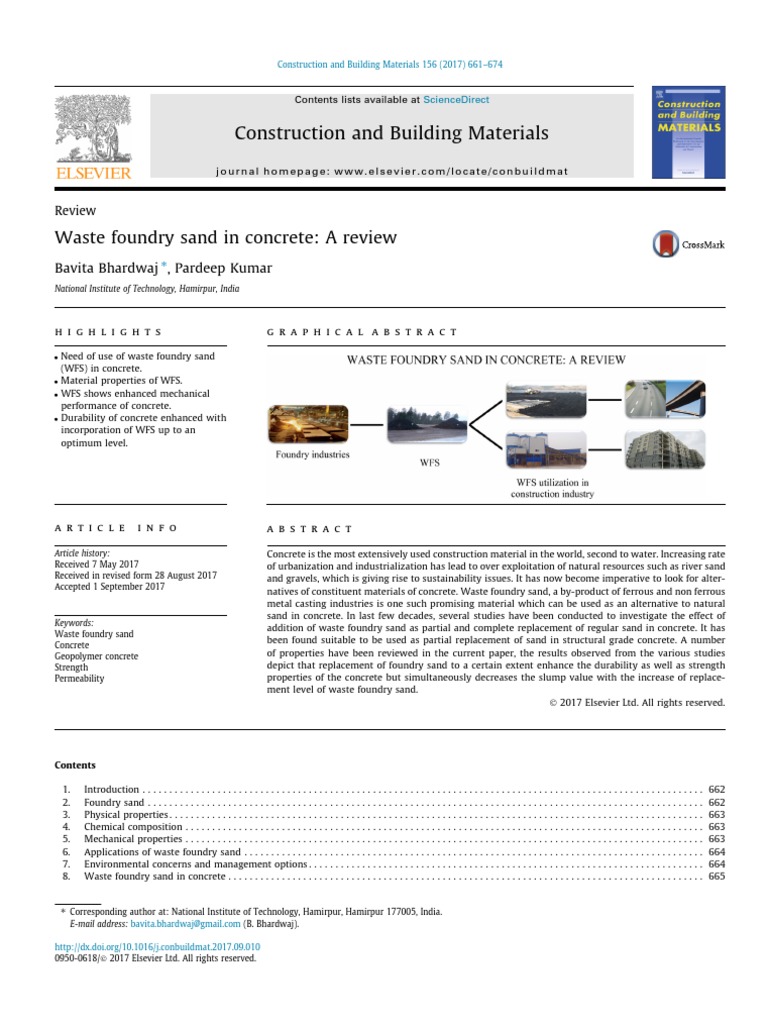 Waste Foundry Sand in Concrete Use | PDF | Sand | Foundry