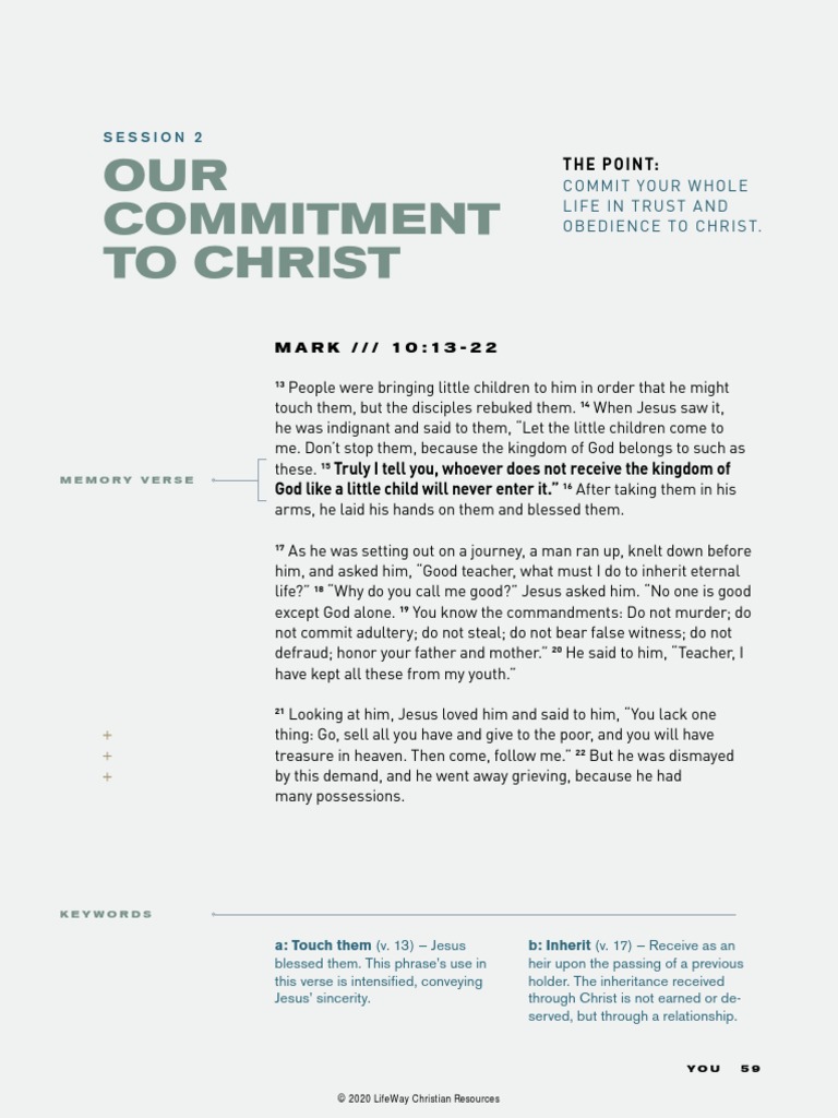 Session 2: Our Commitment To Christ | PDF | Eternal Life (Christianity ...