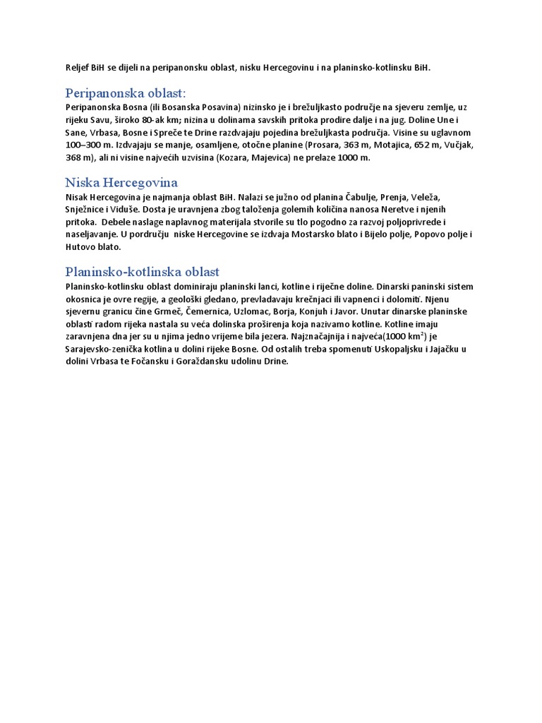 BiH Oblasti | PDF