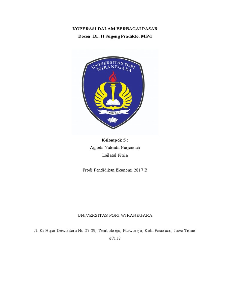 KOPERASI DALAM BERBAGAI PASAR Pak Sugeng | PDF
