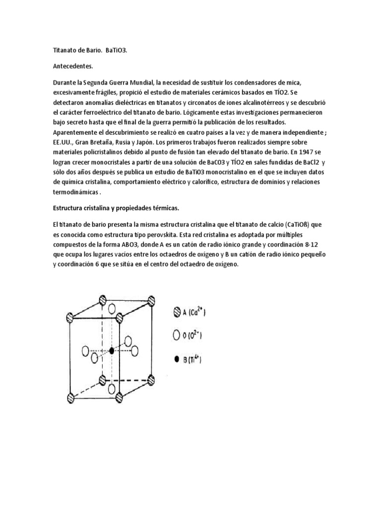 Titanato de Bario | PDF | Ingeniería Cerámica | Física