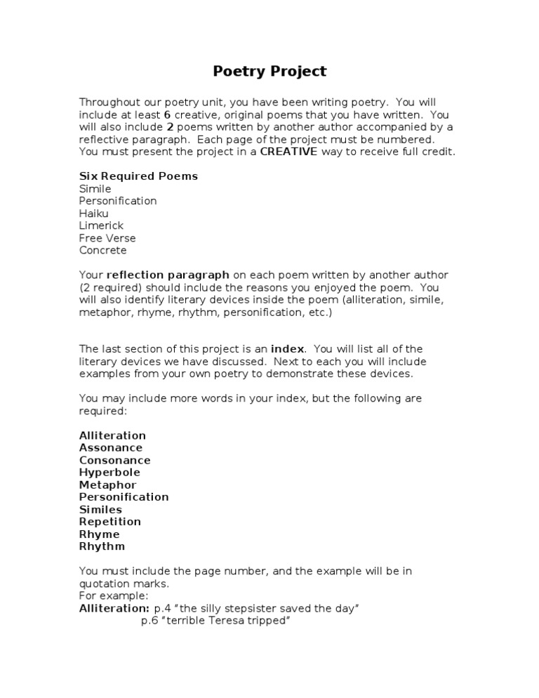 Poetry Project | PDF