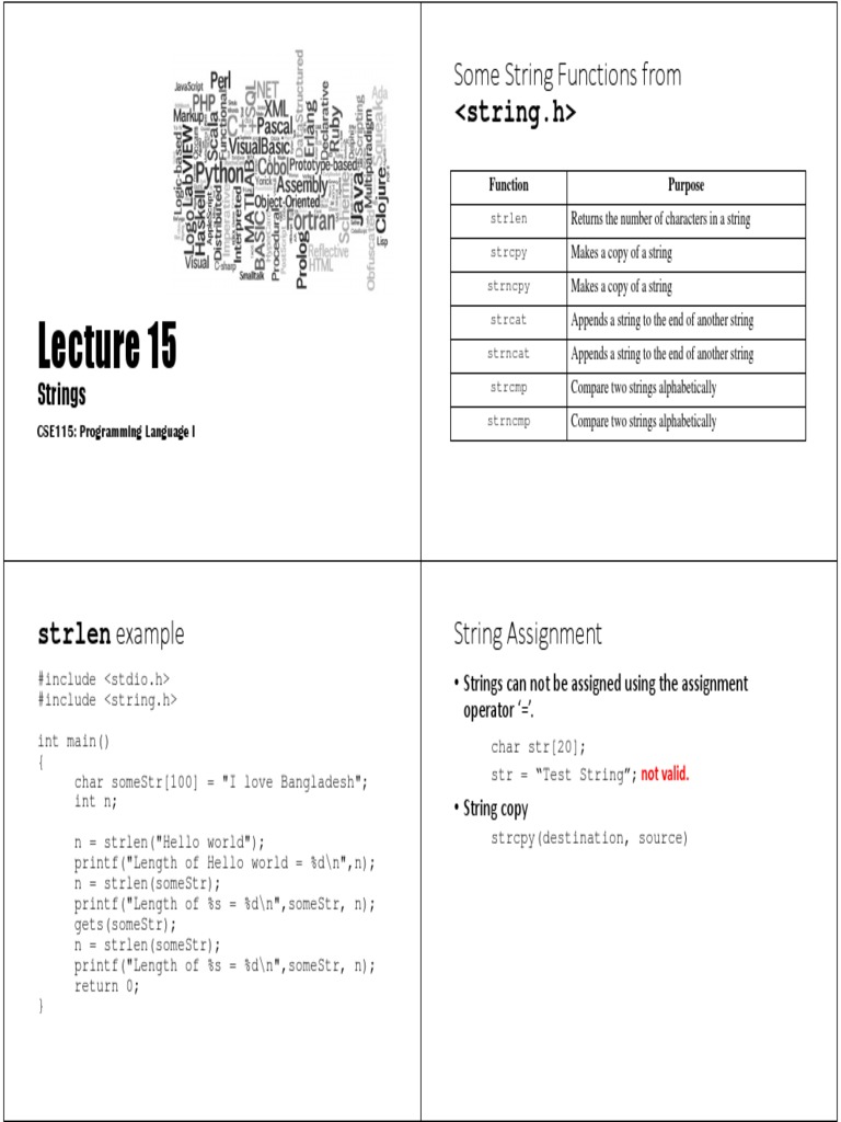 Lec 15 PDF | PDF | String (Computer Science) | Digital Technology