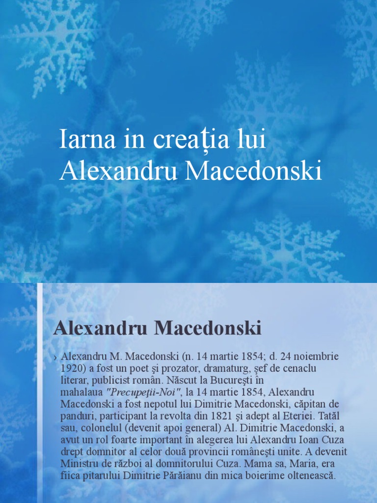 Iarna in Creația Lui Alexandru Macedonski | PDF