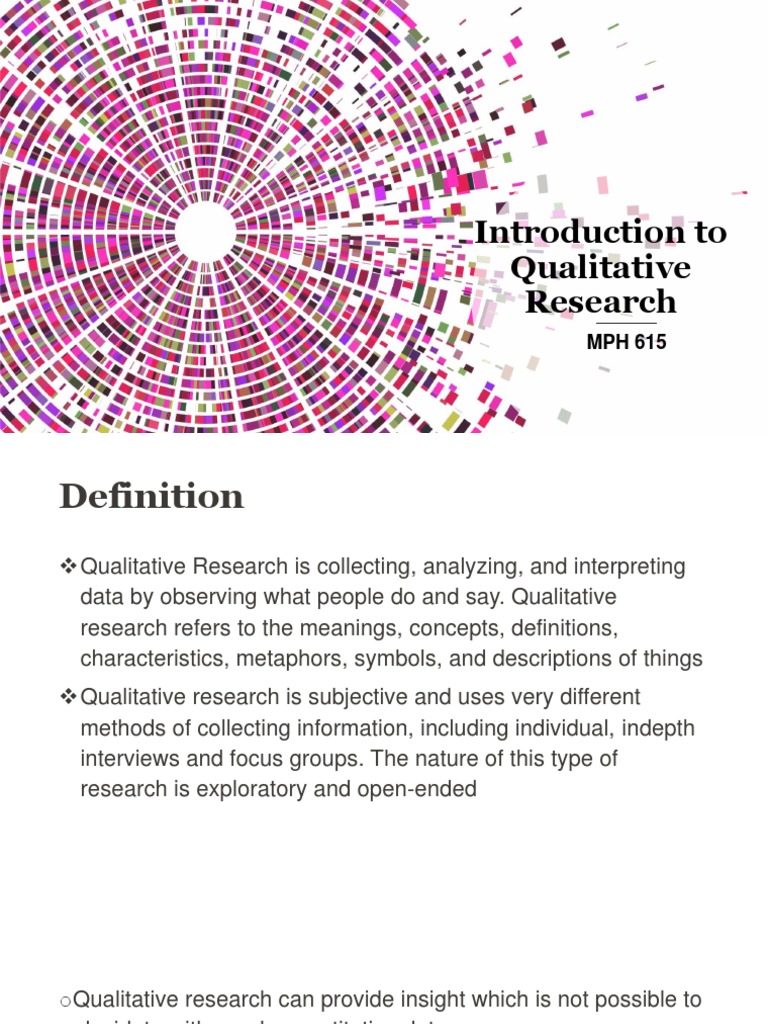Lecture - 1 - Introduction To Qualitative Research PDF | PDF ...