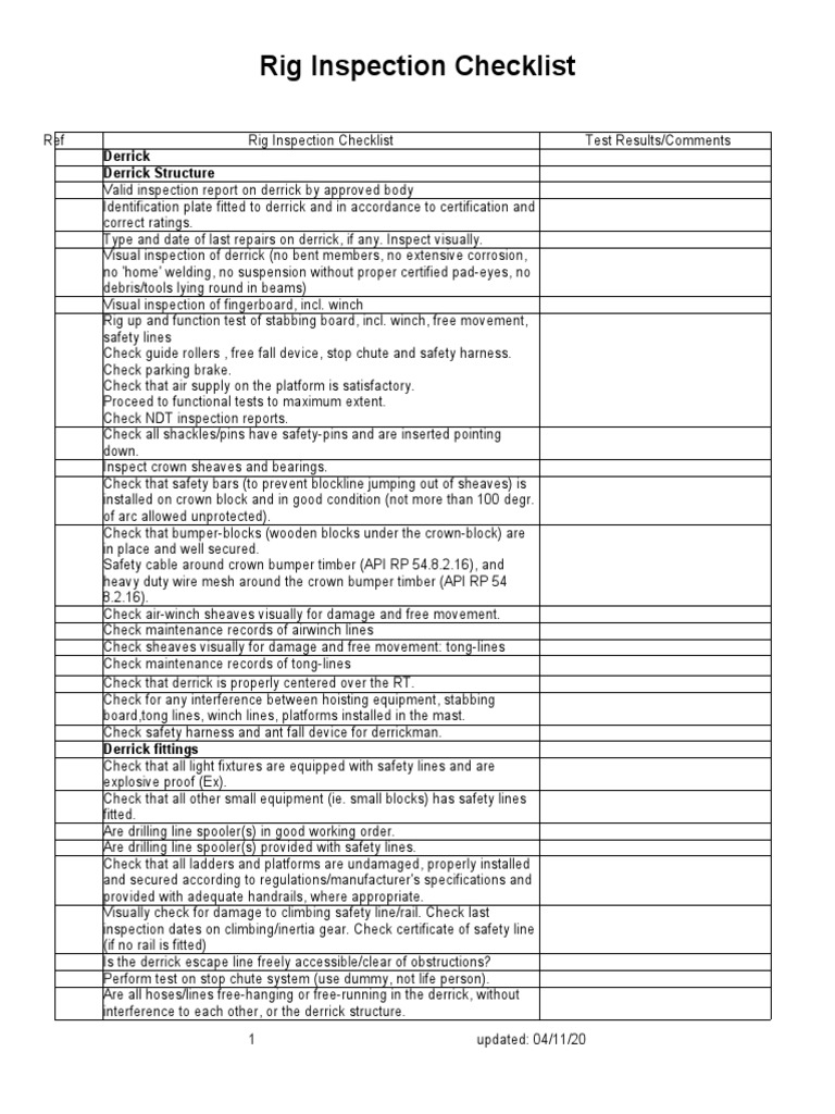 Land Rig Acceptance Master | PDF | Pump | Machines