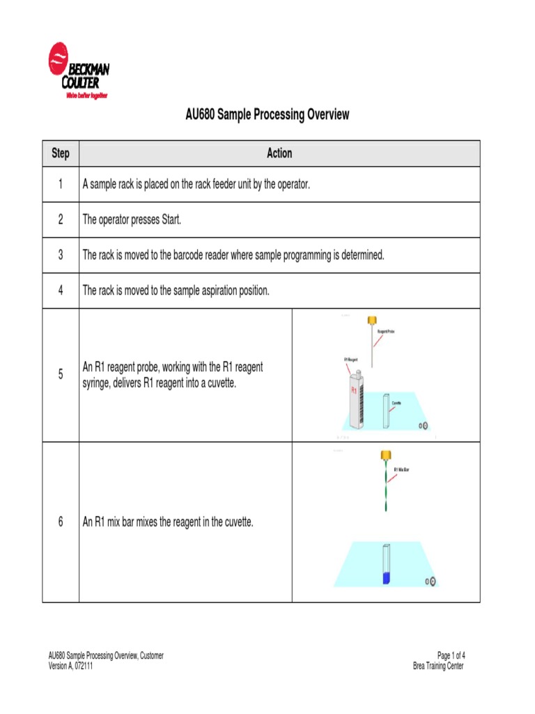 AU680 Sample Processing Overview | PDF | Laboratories | Physical Sciences