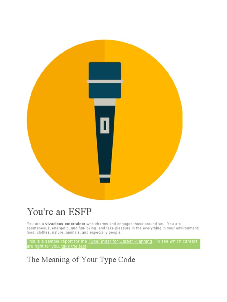You're An ESFP: The Meaning of Your Type Code | PDF