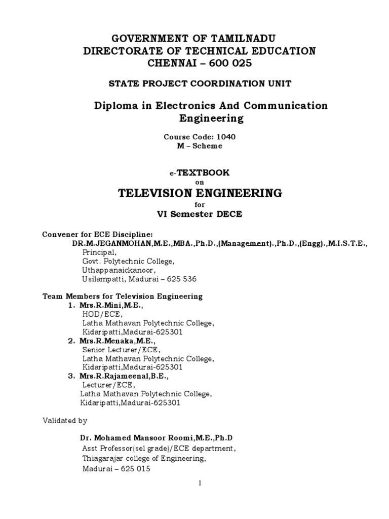 Television Engineering PDF | PDF | Color | Vacuum Tube