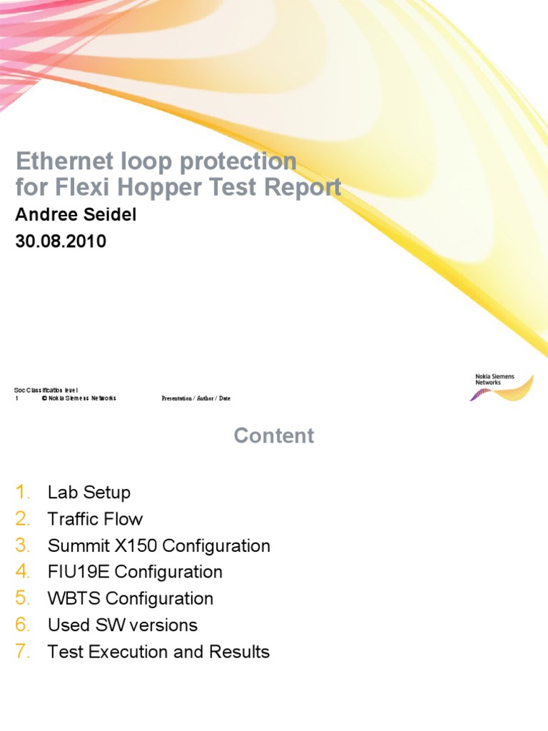 Ethernet Loop Protection For Flexi Hopper Test Report | Download Free ...
