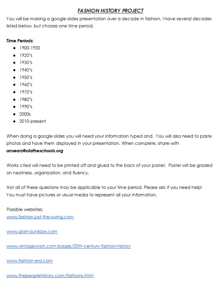 Fashion History Project | PDF | Fashion | Textiles