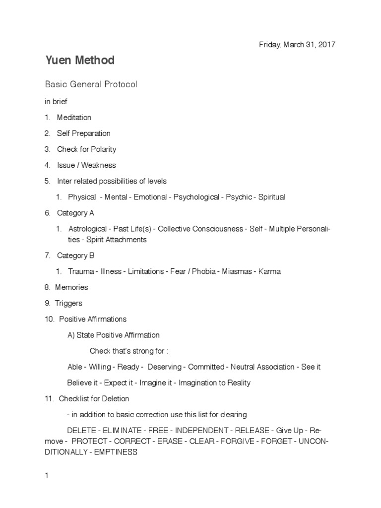 Yuen Method General Protocol | PDF | Vertebral Column | Chakra