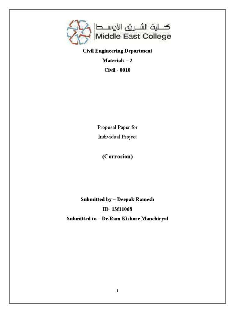 Materials 2 Project Proposal | PDF | Corrosion | Experiment