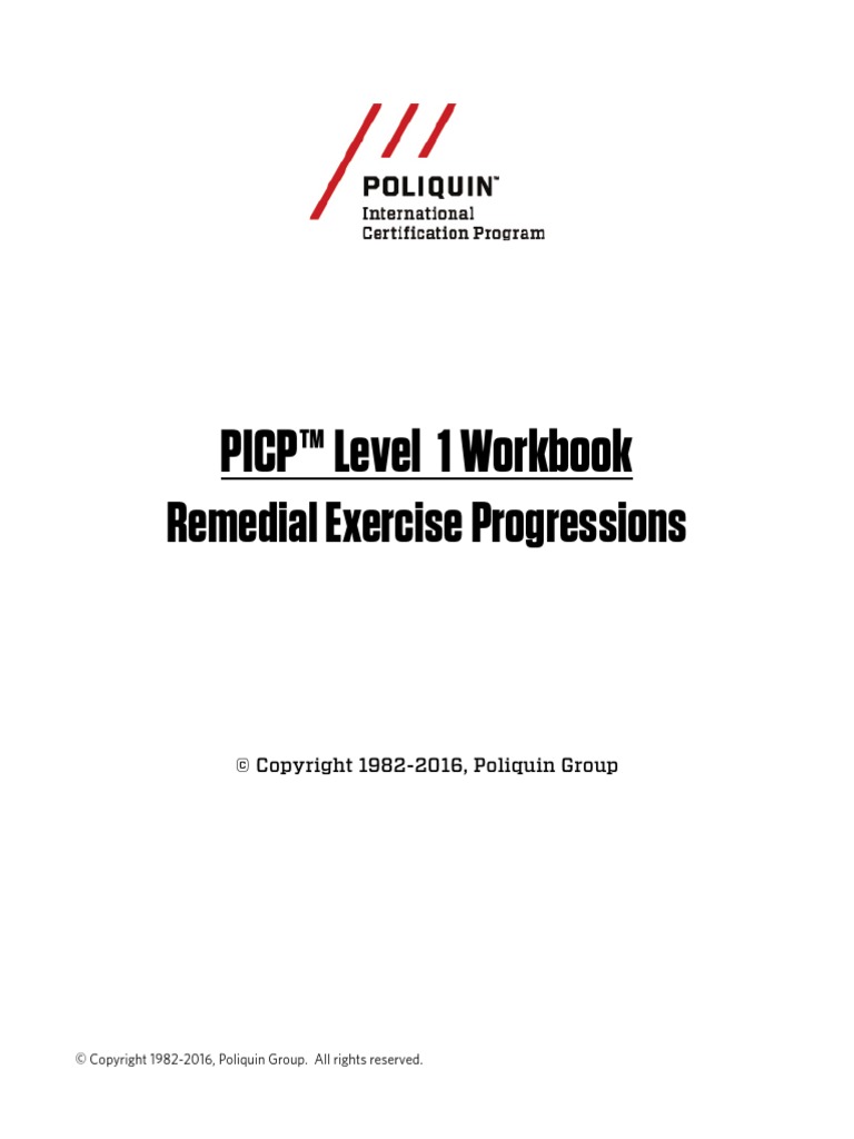 Level 1 Workbook-Remedial Progressions-Min | PDF | Anatomical Terms Of ...