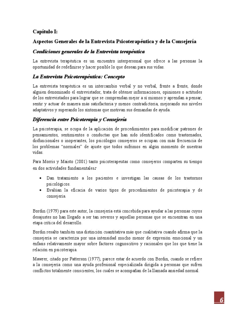 Capitulo 1 Aspectos Generales | PDF | Psicoterapia | Sicología