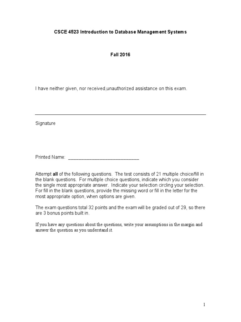 CSCE 4523 Introduction To Database Management Systems | PDF | Software As A Service | Databases
