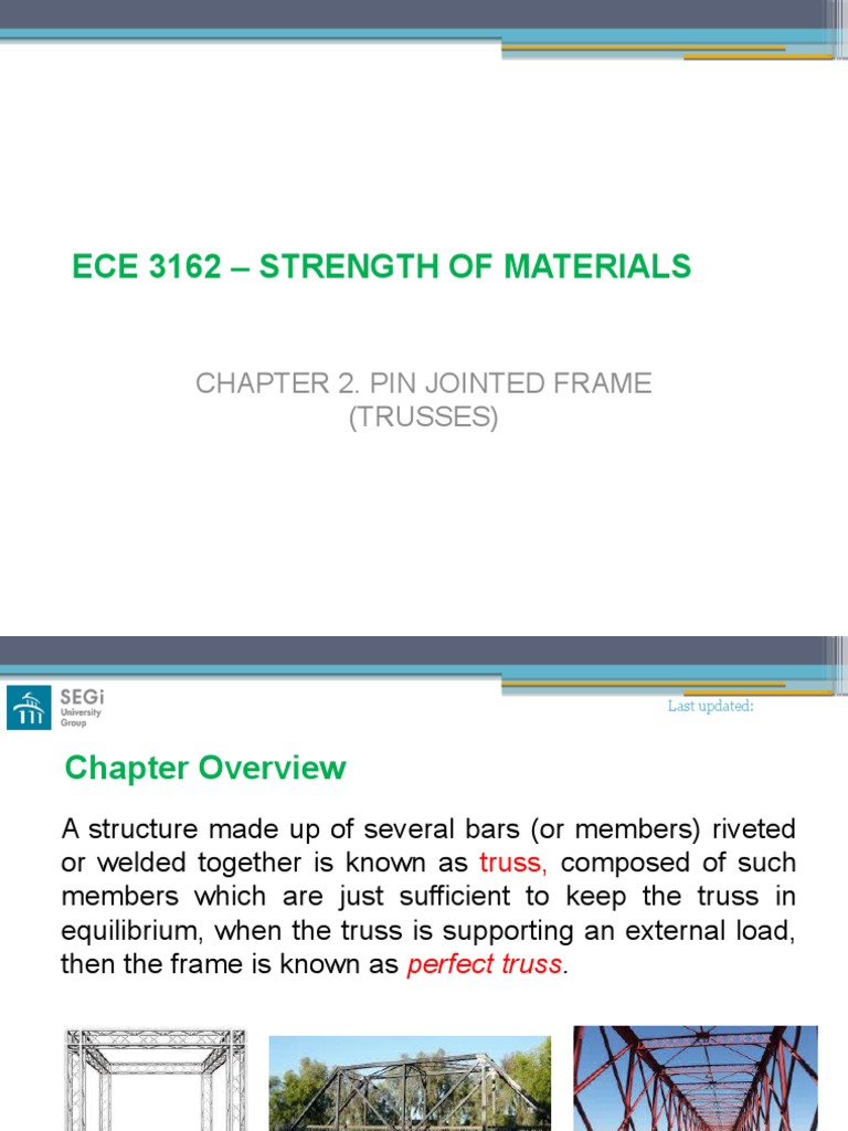 Chapter 2 Pin Jointed Frame | PDF | Truss | Civil Engineering