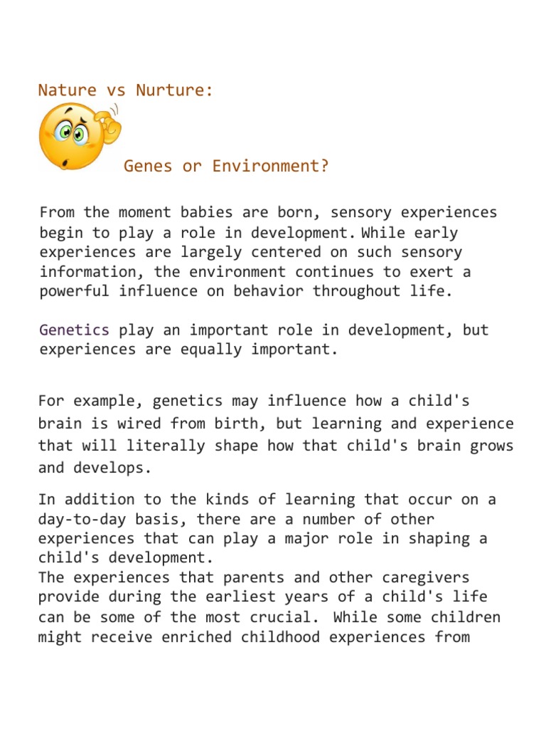 Nature Vs Nurture | PDF