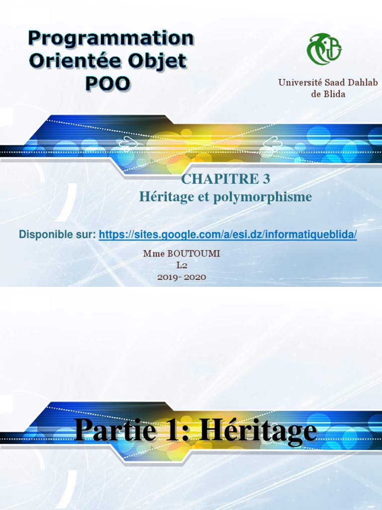 Chapitre3-Heritage Polymorphisme | PDF | Classe (informatique) | Constructeur (programmation)
