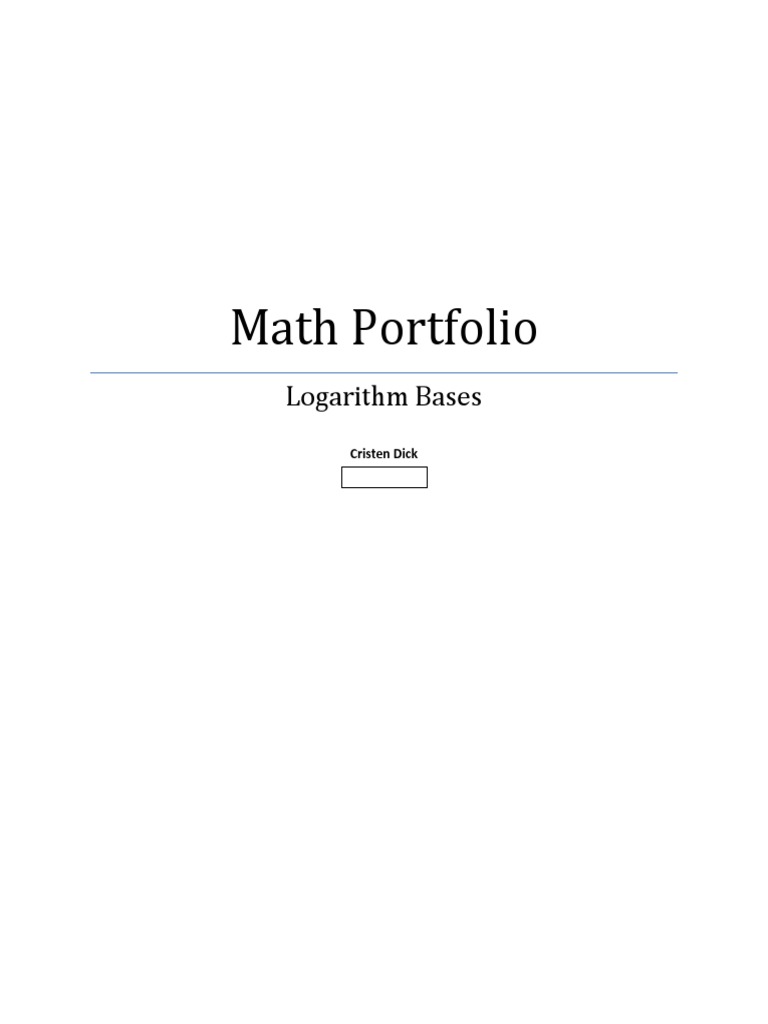 Math Portfolio 1 | PDF | Logarithm | Lie Groups