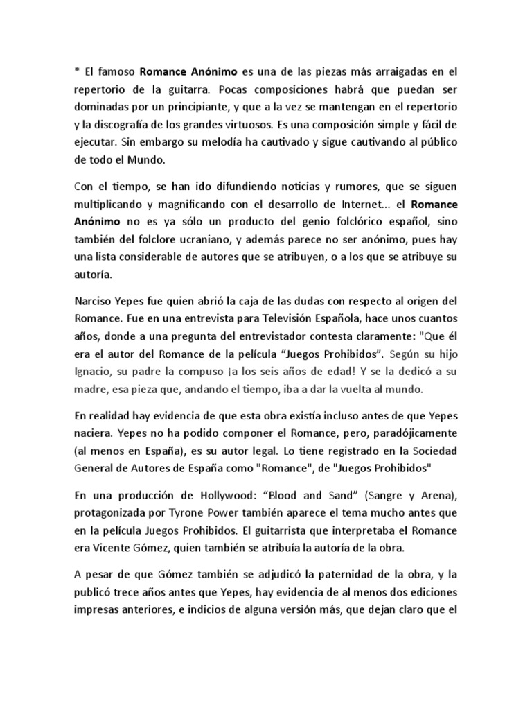 Romance Anonimo | PDF | Entretenimiento (general)