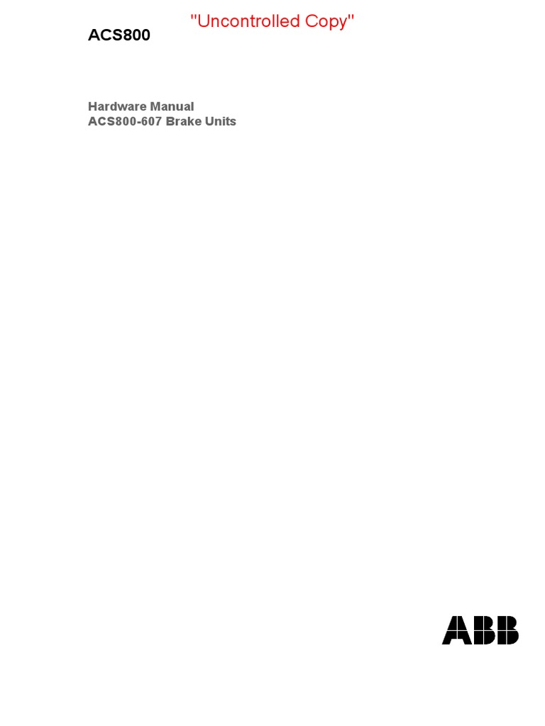 Hardware Manual ACS800-607 Brake Units | PDF | Resistor | Switch