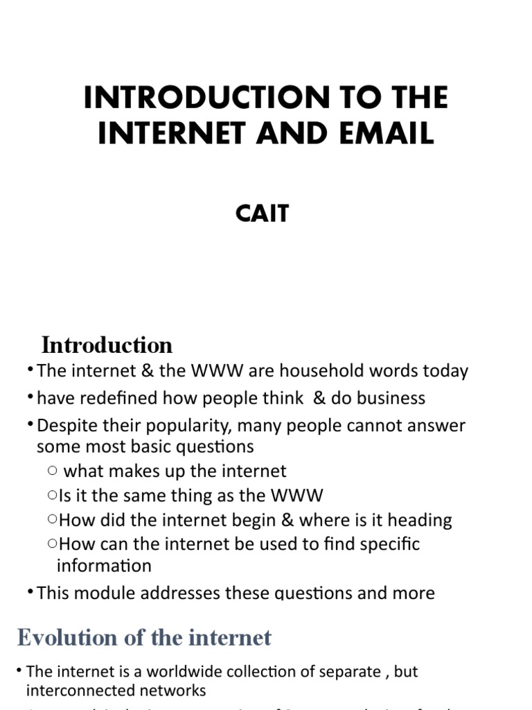 Introduction To The Internet and Email | PDF | World Wide Web ...